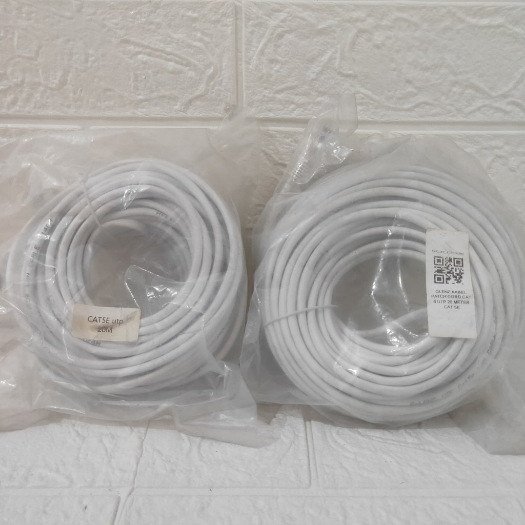 Jual GLENZ KABEL LAN PATCH CORD CAT5E 20 METER | Shopee Indonesia