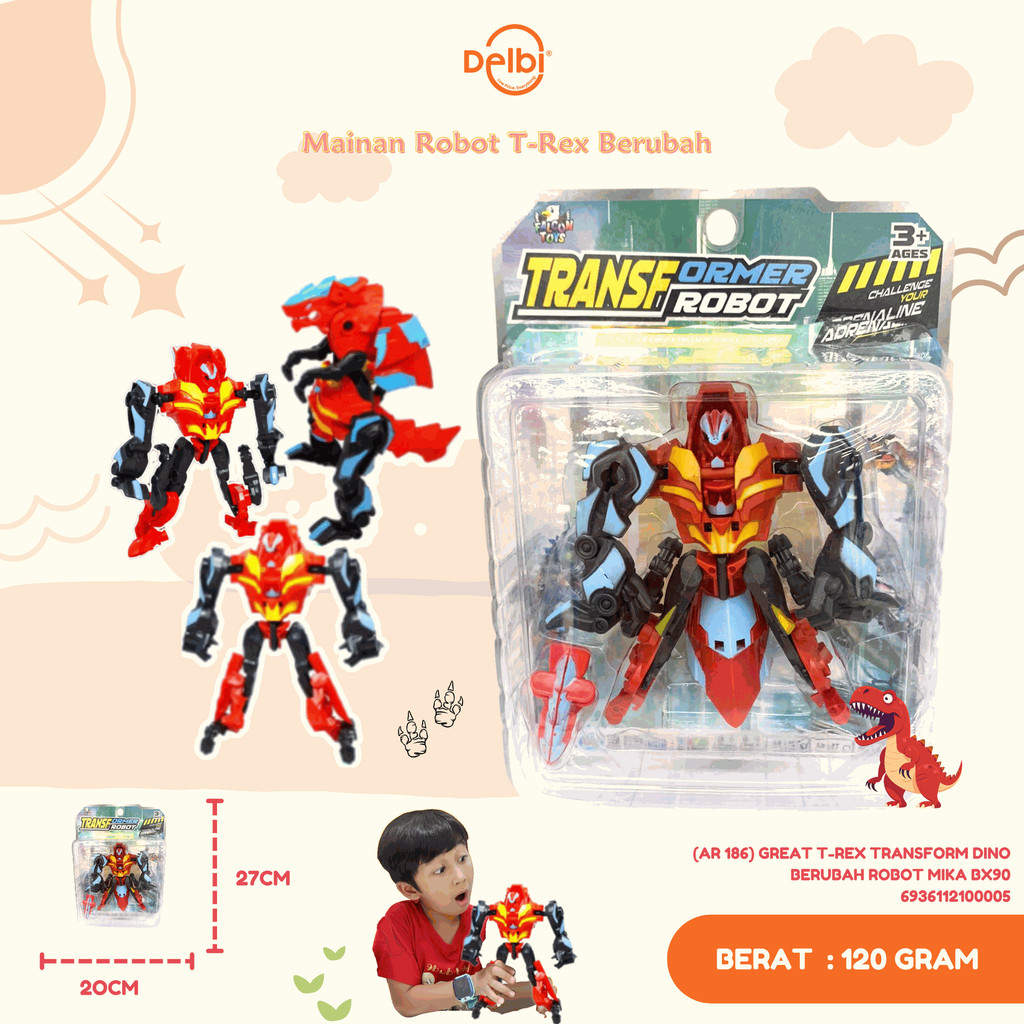 Jual (AR 186) GREAT T-REX TRANSFORM DINO BERUBAH ROBOT MIKA | Shopee ...