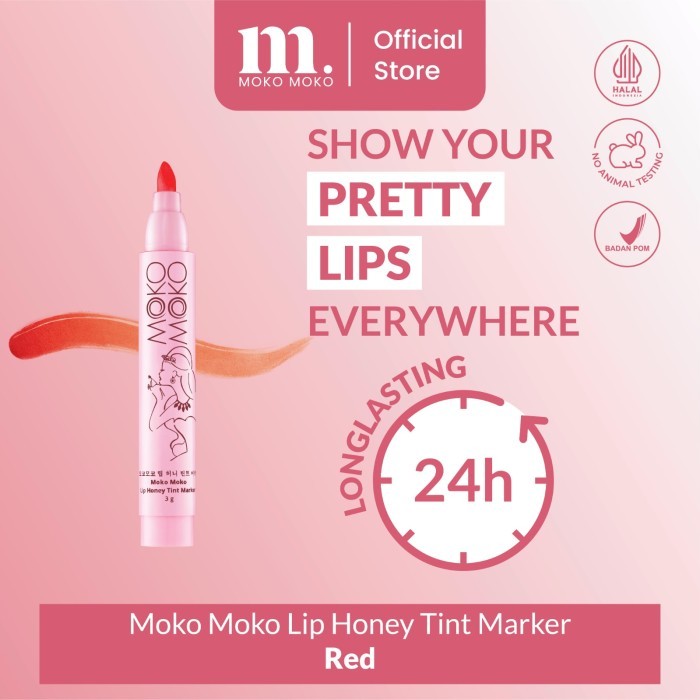 Jual "VN.KIA" - READY STOCK Moko Moko Lip Honey Tint Marker - Red | Shopee Indonesia