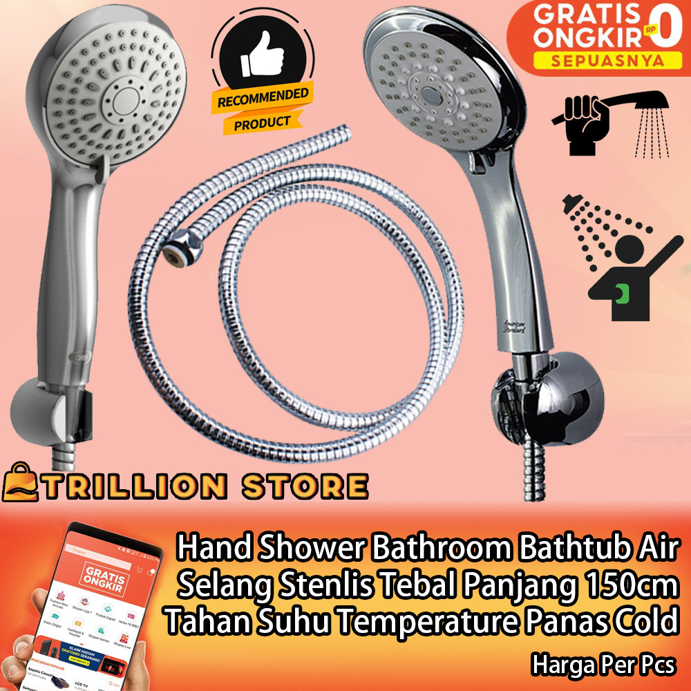 Jual Bathroom Set 5 Speed Hand Shower 150 Centimeter Selang Panjang ...