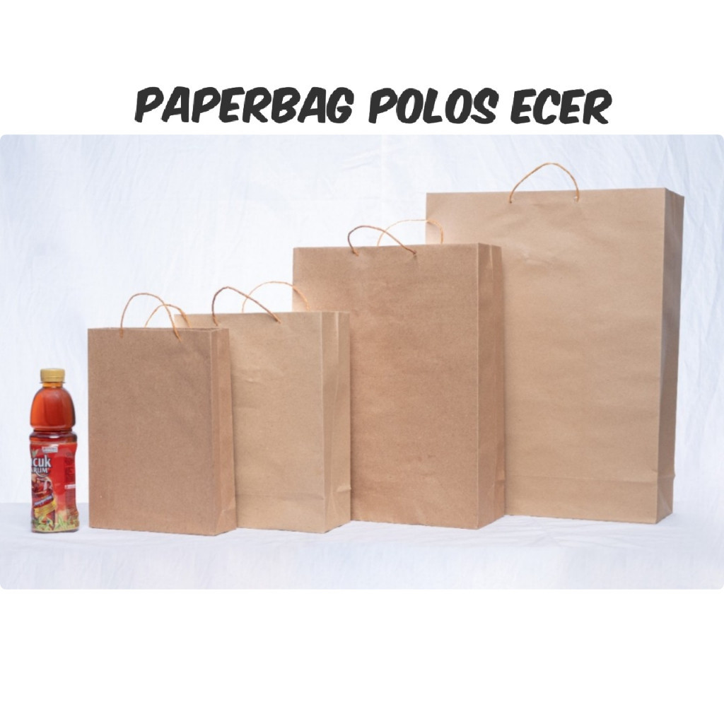 Jual PAPER BAG POLOS SEMI FOLIO KW II /24cm X 30cm X 7cm / PAPER BAG ...