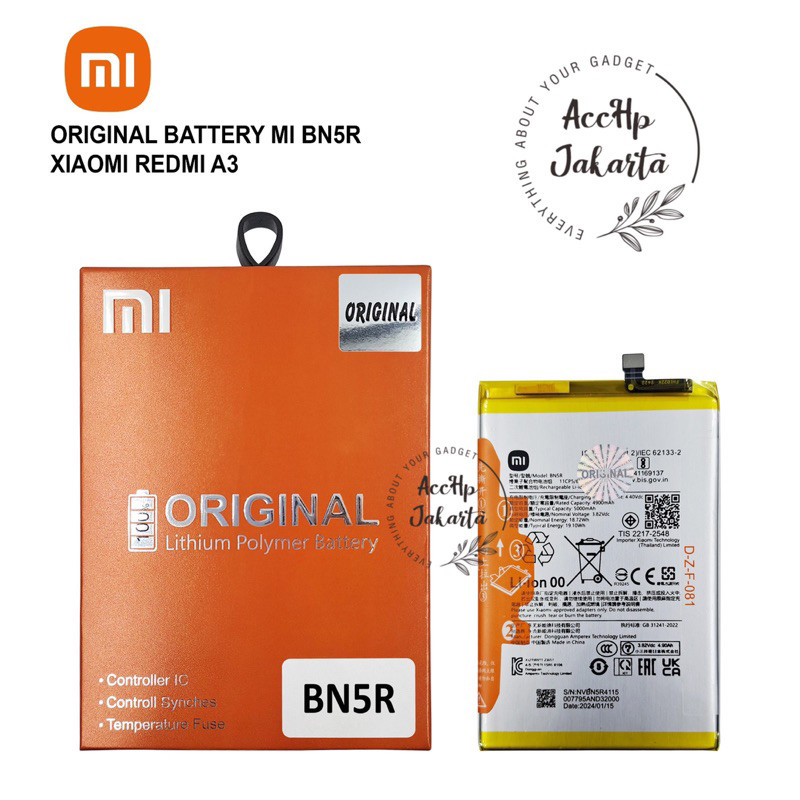 Jual BATTERY BATU BATRE BATRAI BATERAI Xiaomi Redmi A3 BN5R BN 5R Bn 5r ...