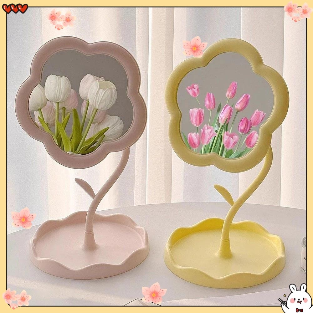 Jual Cermin Bentuk Bunga/ Cermin Aesthetic Stand Mirorr Flower Kaca ...