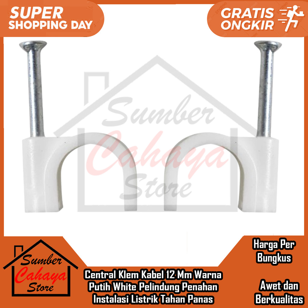 Jual Central Klem Kabel 12 Mm Warna Putih White Pelindung Penahan ...