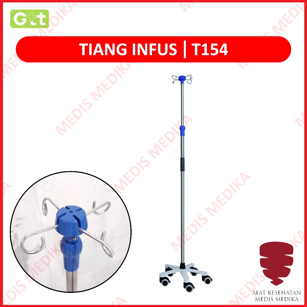Jual Tiang Infus Kaki 5 Roda Luna Life T154 Alat Gantungan Adjustable ...
