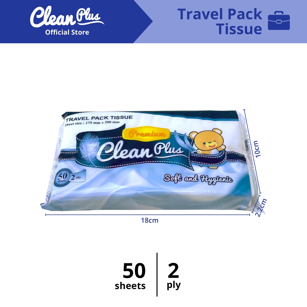 Jual Clean Plus Travel Pack Tissue 50'S Beruang | Shopee Indonesia