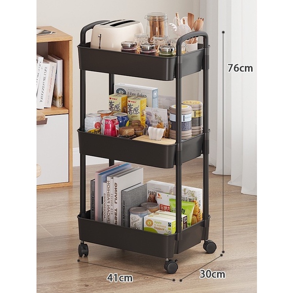Jual HANA TROLLEY 3 SUSUN / RAK TROLI DORONG BAHAN PLASTIK / RAK SUSUN ...