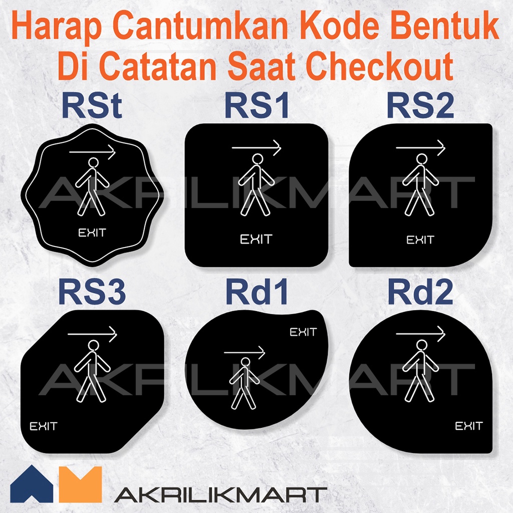 Jual Tulisan Exit (Kanan) Sign Acrylic Tempel Dinding Papan Akrilik ...
