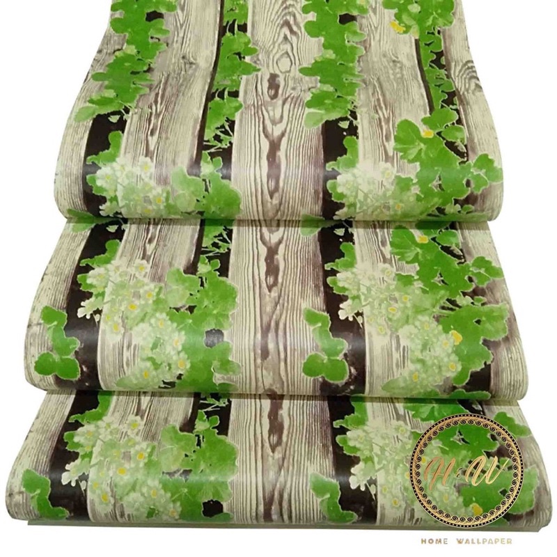 Jual WALLPAPER DINDIND MOTIF PAGAR DAUN HIJAU Mewah Kekinian 3d Stiker Termurah bagus walpaper ...