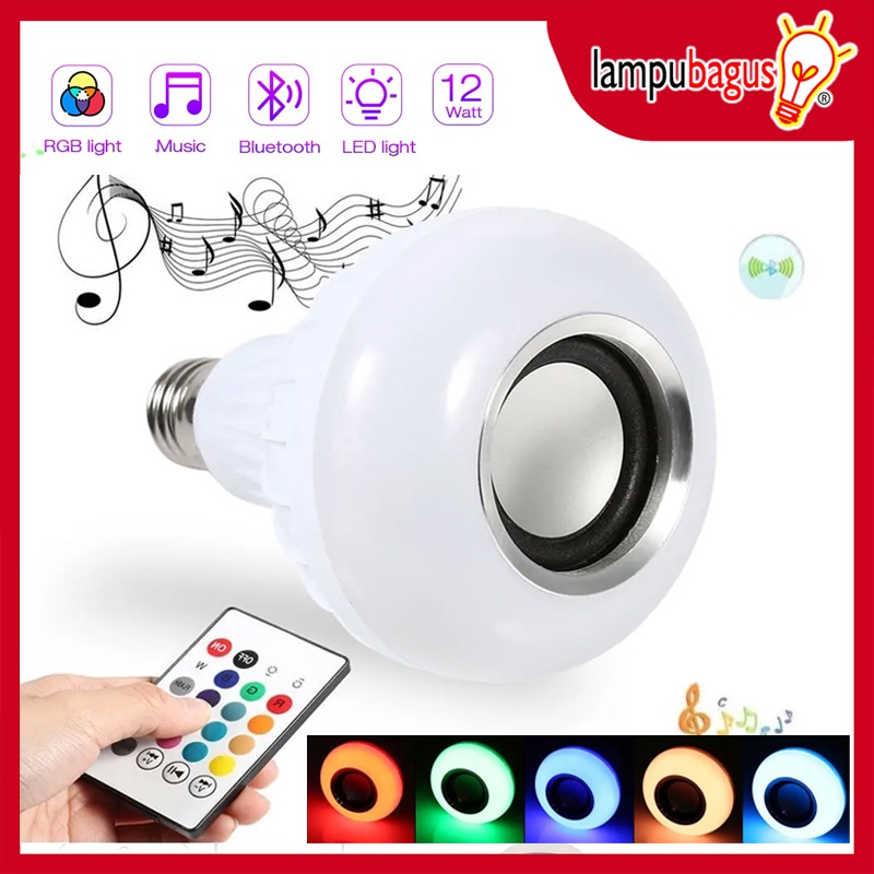 Jual Bohlam LED Music Speaker Bluetooth / Lampu Speaker LED RGB ...