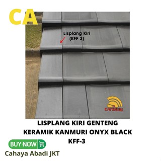 Jual LISPLANG KIRI GENTENG KERAMIK KANMURI ONYX BLACK KFF-3 | Shopee Indonesia