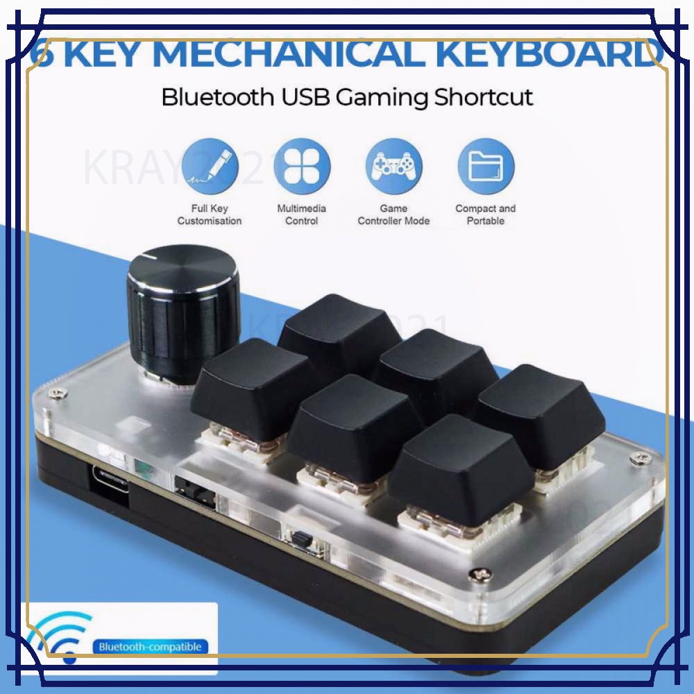 Jual 6 Key Mechanical Keyboard Bluetooth USB Gaming Shortcut IT125 ...