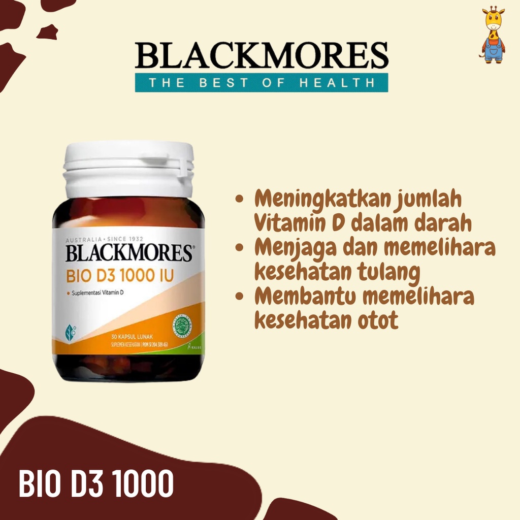 Jual Blackmores Bio D3 1000 IU 30 & 60 Kapsul - Vitamin D - Suplemen Kesehatan | Shopee Indonesia