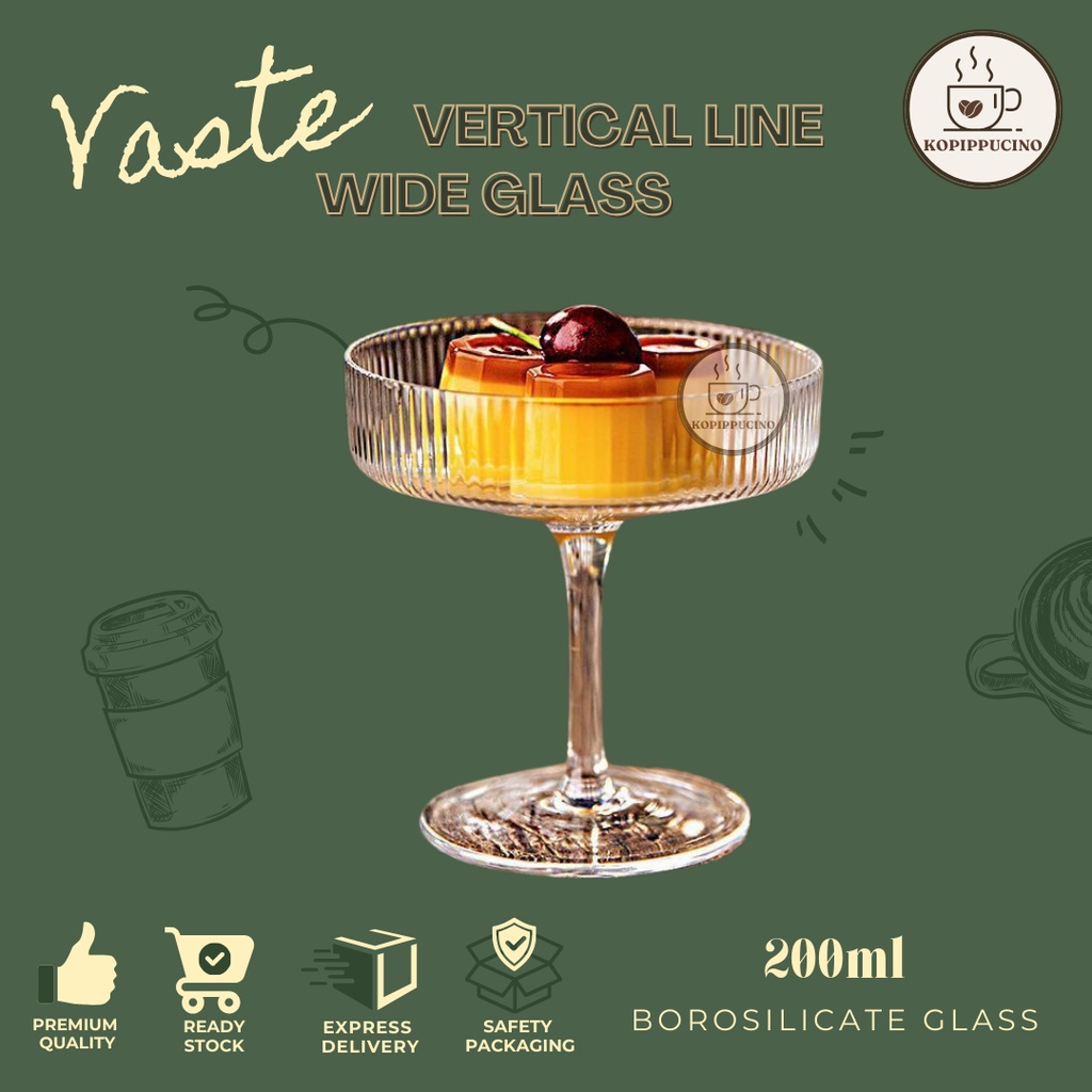 Jual Gelas Kaca Vertical Wide Dessert Ice Cream VASTE Vertical Line ...