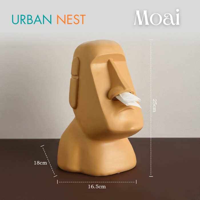 Jual Urban Nest Moai Tissue Box Kotak Tempat Tisu Kepala Batu Emoji Emot - Hitam | Shopee Indonesia