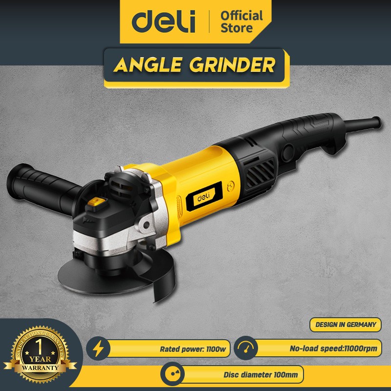 Jual Deli Mesin Gerinda / Gerinda Tangan / Angle Grinder 100mm 1100W EDL-JM100-E4 | Shopee Indonesia