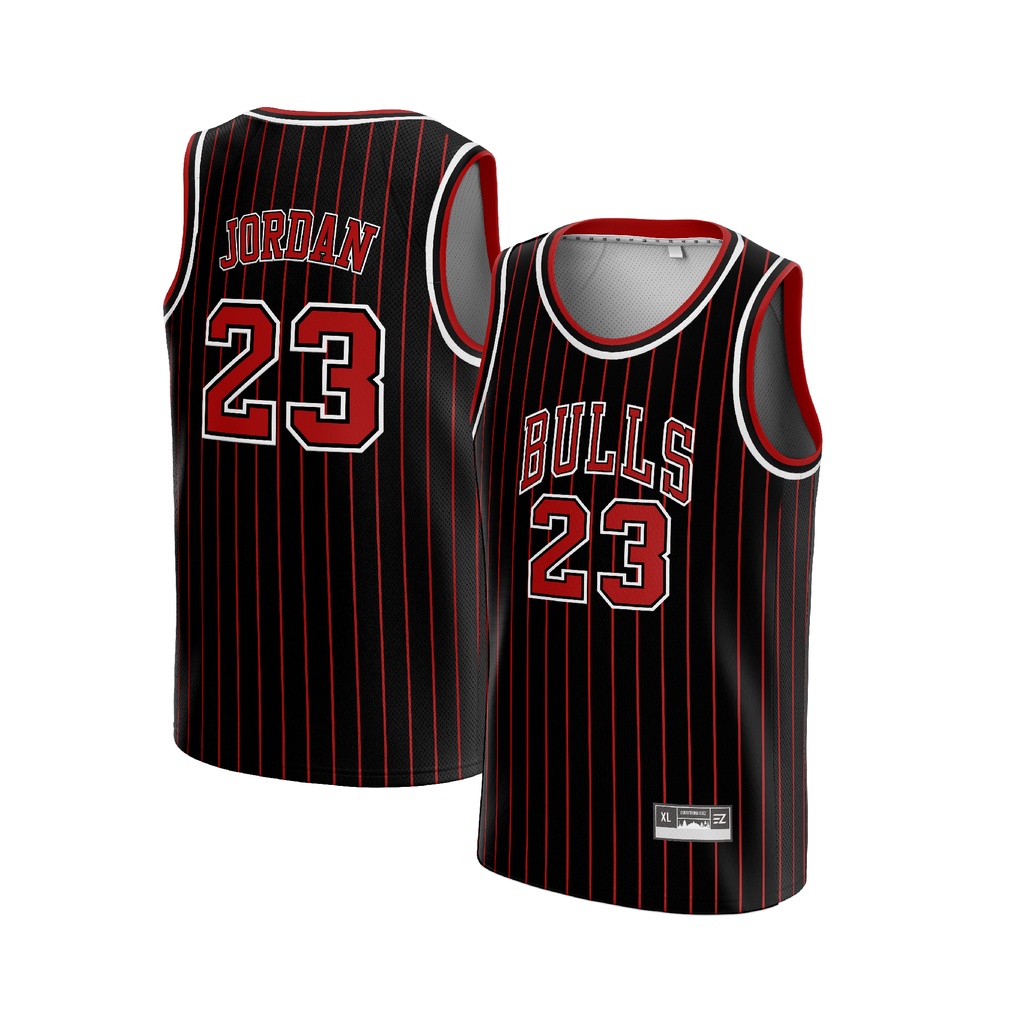 Jual Jersey Michael Jordan Chicago Bulls #23 HITAM GARIS Swingman Bola ...