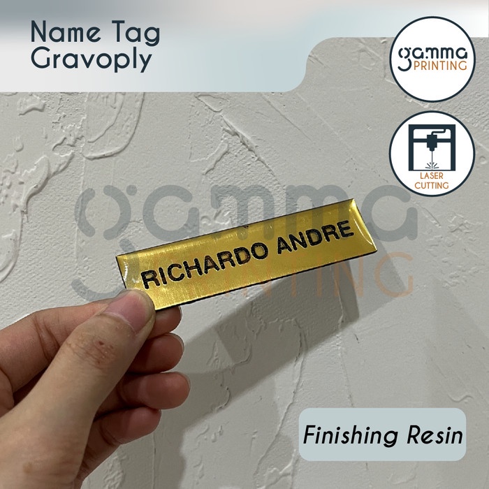 Jual Nama Dada Name Tag Gravoply Resin Custom Magnet Peniti | Shopee ...