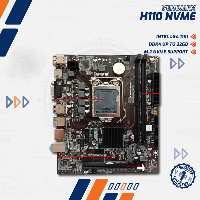 Jual VenomRX H110 M-ATX Mainboard Intel LGA1151 H 110 NVME | Shopee ...