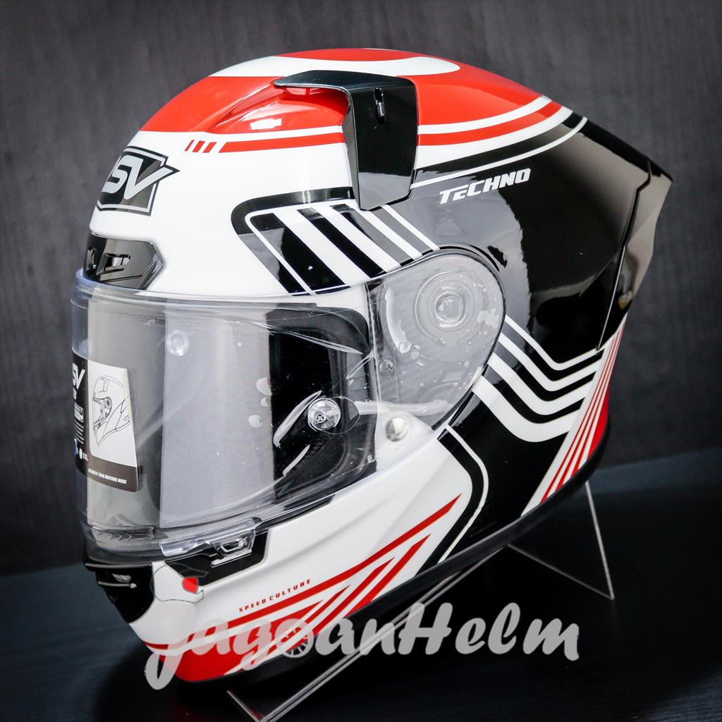 Jual RSV HELM FFS21 MOTIF TECHNO | WHITE RED | SINGLE VISOR | Shopee ...