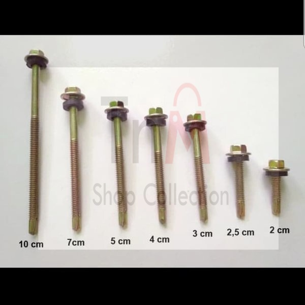 Jual Baut Roofing Baja Ringan Kuning 5cm, 7cm | Shopee Indonesia