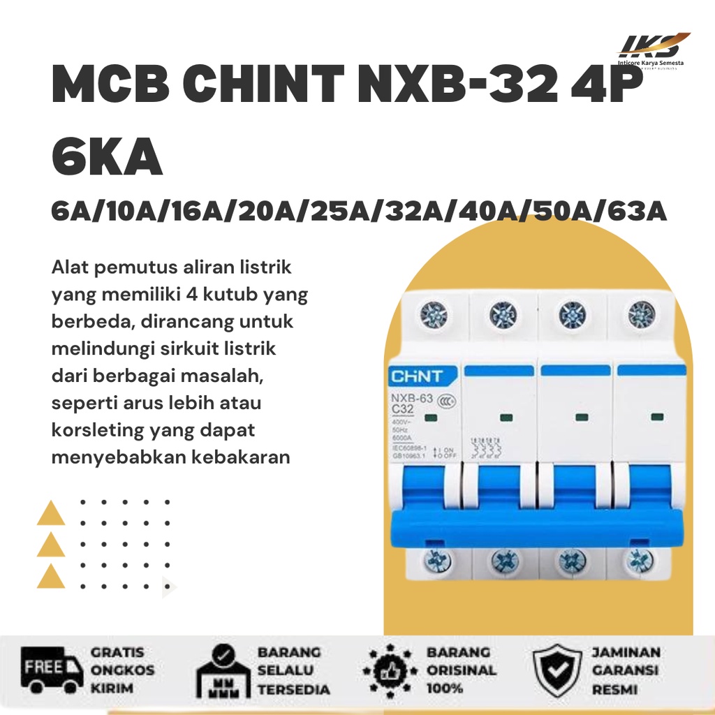 Jual MCB Chint NXB-63 4P 6kA | Shopee Indonesia