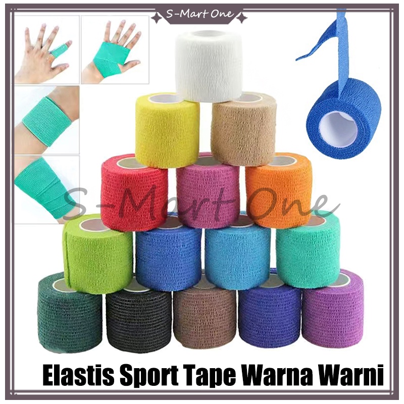 Jual Wrist Tape/Elastis Sport Tape Warna Warni/Perban Elastis Jari 5cm ...