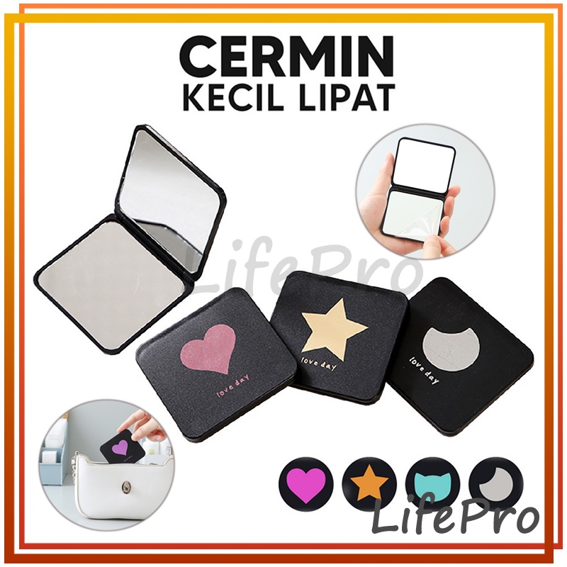 Jual Cermin Lipat Mini / Cermin Model Segiempat 2 Sisi Real Pict ...