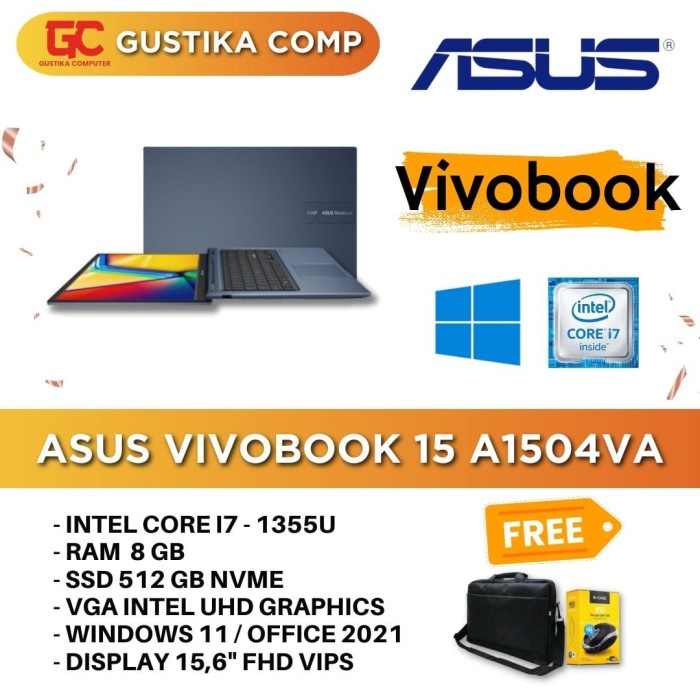 Jual ASUS VIVOBOOK 15 A1504VA INTEL CORE I7 1355U 8GB 512GB NVME 15,6 ...