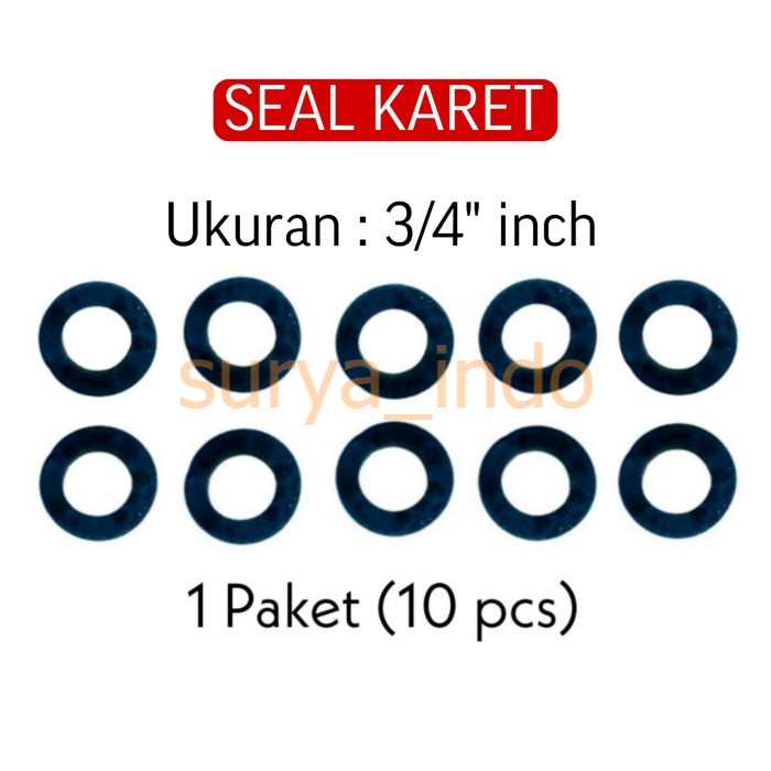 Jual SEAL KARET 3/4" HITAM 10 PCS SIL KARET PACKING GASKET PIPA KRAN ...