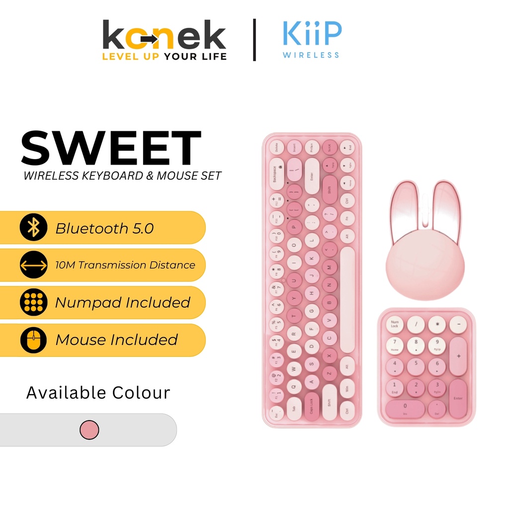 Jual KiiP Wireless Sweet 3 in 1 Keyboard Mouse Set Wireless 2.4G ...