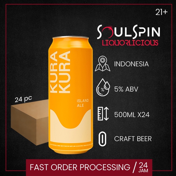 Jual Kura Kura Island Ale 500ml [ Dus isi 24 Kaleng ] Balinese Craft Beer Bir | Shopee Indonesia