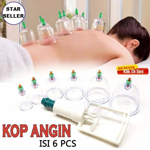 Jual Kop Angin Bekam - Alat Bekam Kop Angin isi 6 Cup - Untuk Terapi Kesehatan - Tanpa Selang ...
