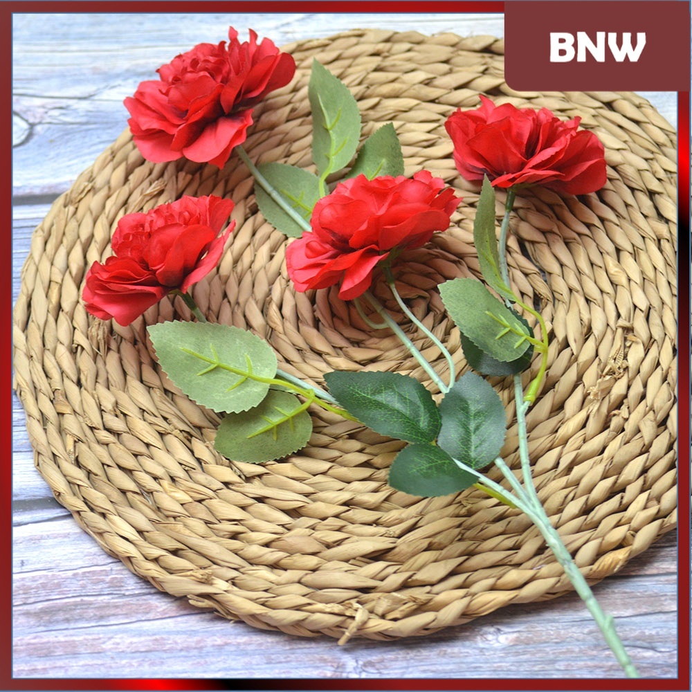 Jual BNW - YONPAT 60cm Artificial Bunga Mawar 3 Cabang 4 Kuntum Bunga ...