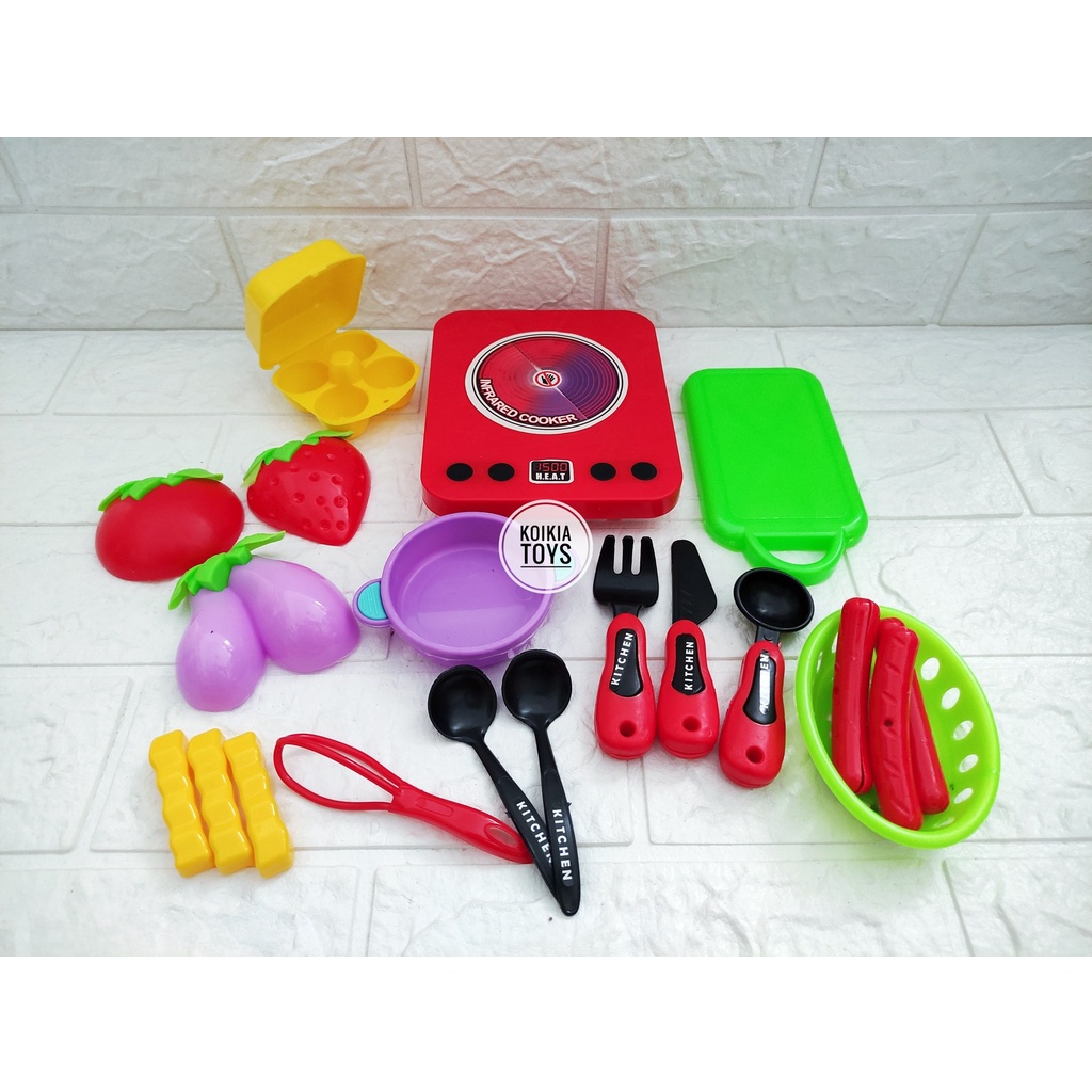 Jual Mainan anak perempuan masak-masakan kitchen cook lengkap | Shopee ...