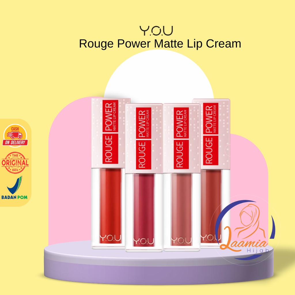 Jual You Rouge Power Matte Lip Cream Lipstik Matte Finish | Lip Cream ...