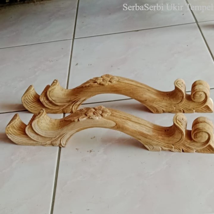 Jual Handle hendel tarikan gagang pintu motif ukir bahan kayu jati ...