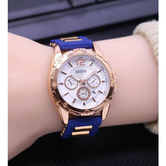 Jual GUESS Jam Tangan Wanita Rubber Chrono Tanggal Aktif | Shopee Indonesia