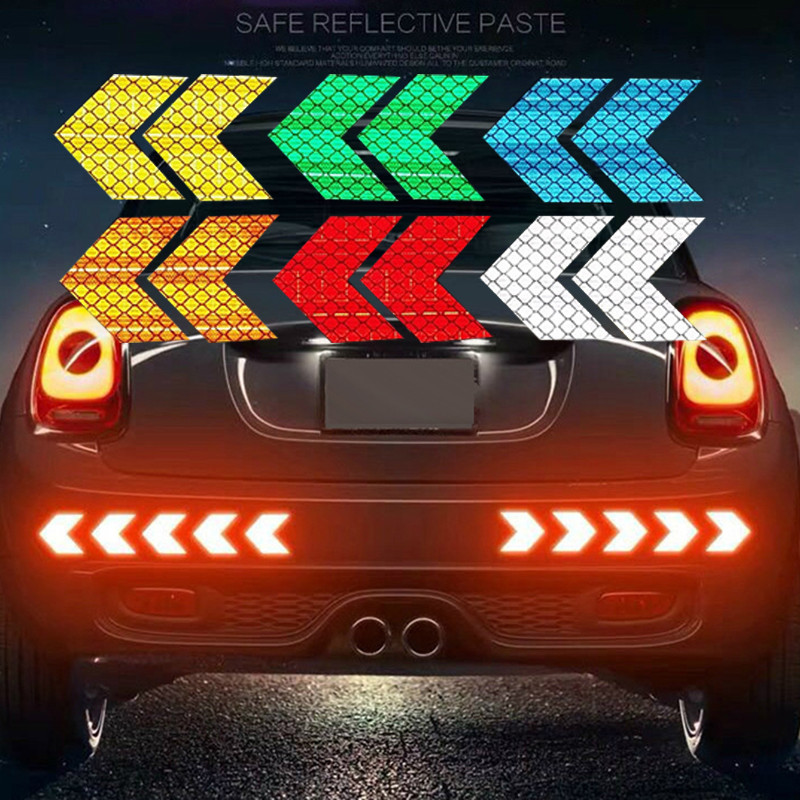 Jual 10 Pcs/Set Car Sticker Reflective Arrow Sign Tape Warning Safety ...