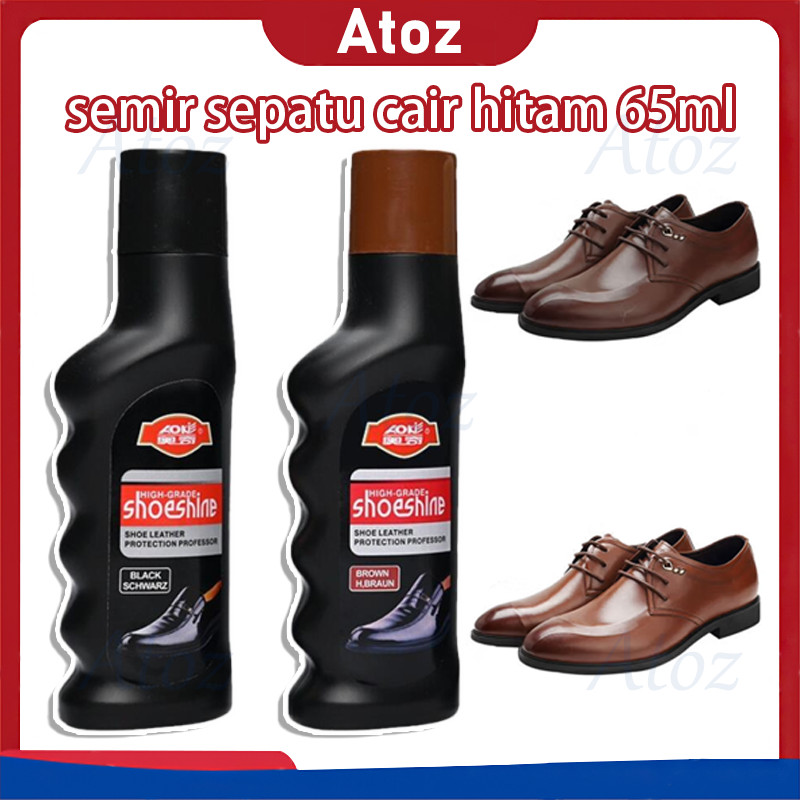 Jual semir sepatu cair hitam 65ml/semir sepatu mengkilap | Shopee Indonesia