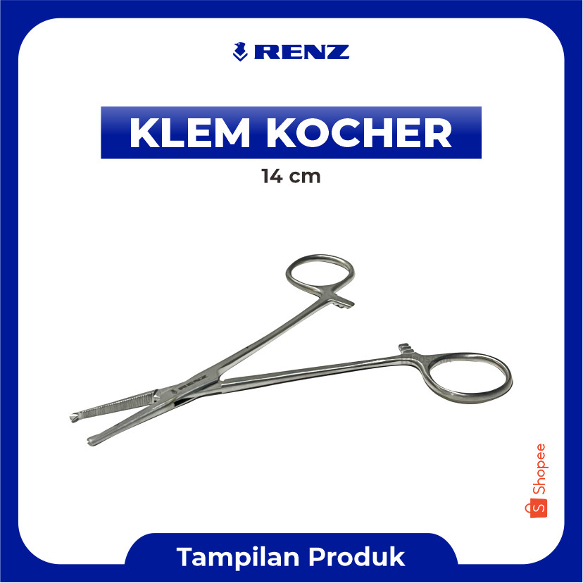 Jual KLEM KOCHER LURUS 14 CM RENZ Koher Forceps Stainless Steel ...