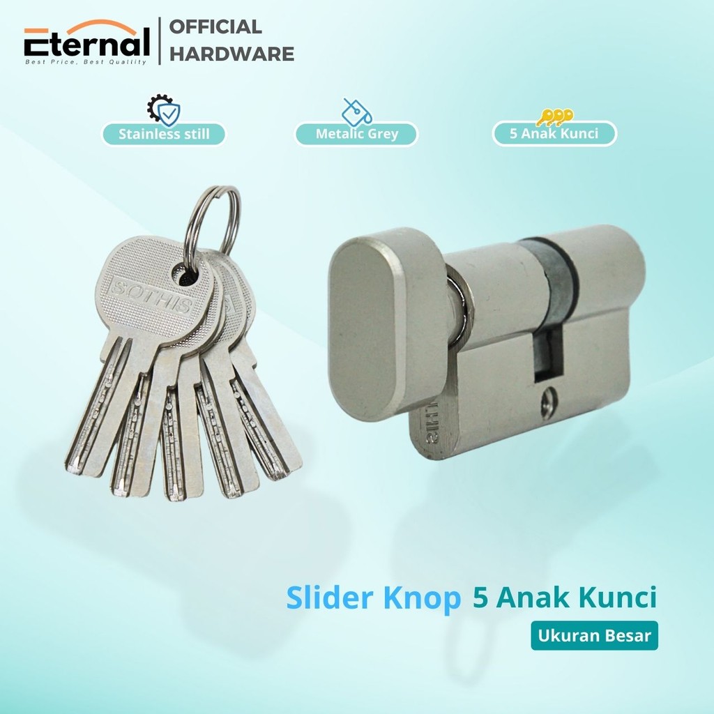 Jual Cylinder Kunci Knob Ukuran 60 mm x 30 mm Kunci Komputer 5 Pcs ...