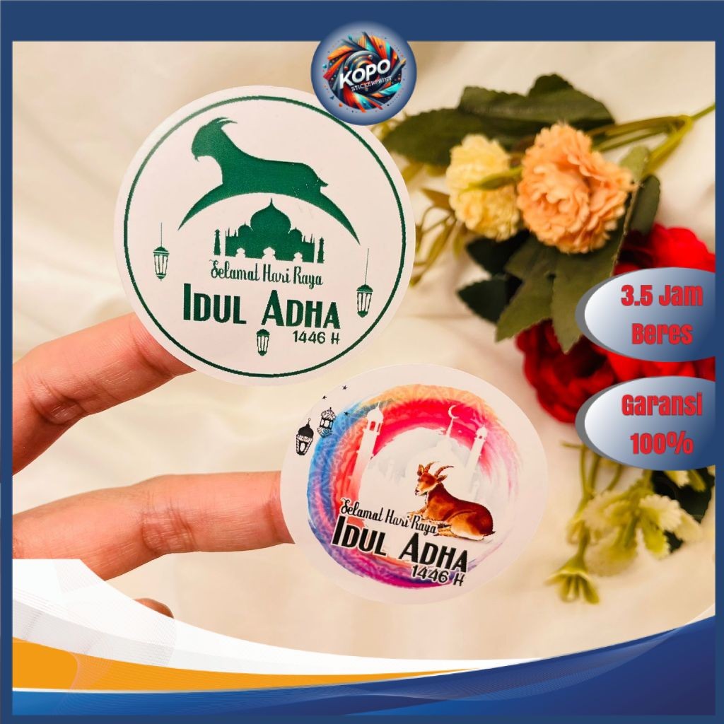 Jual KOPO 2-4 Sticker Hampers Eid Bulat Sticker Selamat Hari Raya Idul ...