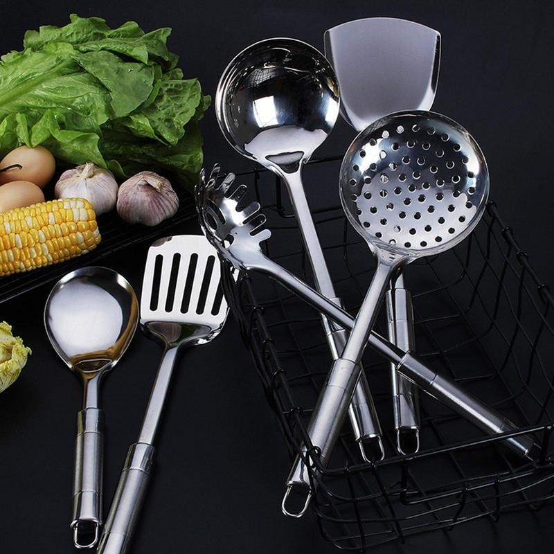 Jual Kitchen Utensils Wok Spatula Ladle Tool Set Spatula For Stainless ...