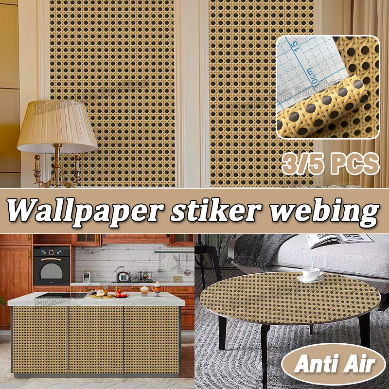 Jual 1M/Roll Wallpaper Stiker Webing Waterproof Rotan Wallpaper Dinding ...