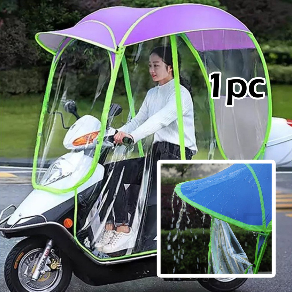 Jual Payung motor anti hujan dan panas tenda sepeda motor biru/ungu ...