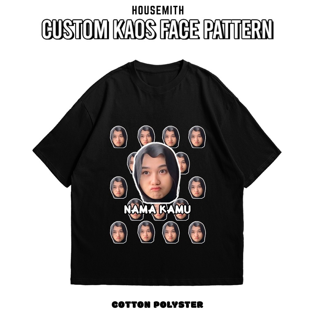 Jual Custom Muka Wajah Sendiri Tulisan Nama Kaos Satuan Lengan Pendek ...