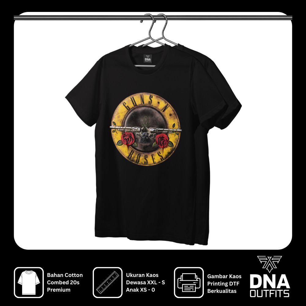 Jual Kaos Distro Band Series Guns N Roses GNR Catton Combat 20s Premium ...