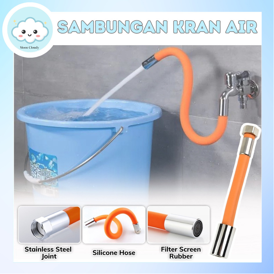 Jual Sambungan Kran Air Flexible 20cm 30Cm Faucet Extender Universal ...