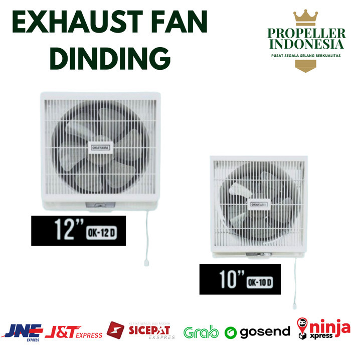 Jual Exhaust Fan Dinding Blower Angin 10 Inch dan 12 Inch Hexos ...